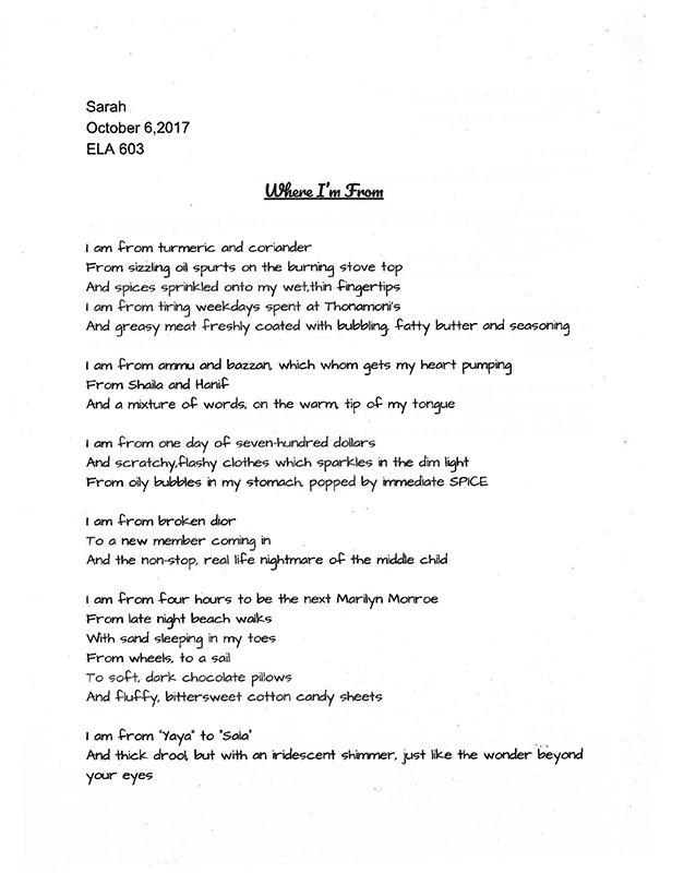 I Am From Poems EL Education